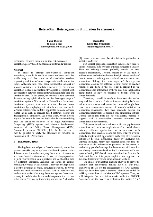 (PDF) HeteroSim: heterogeneous simulation framework