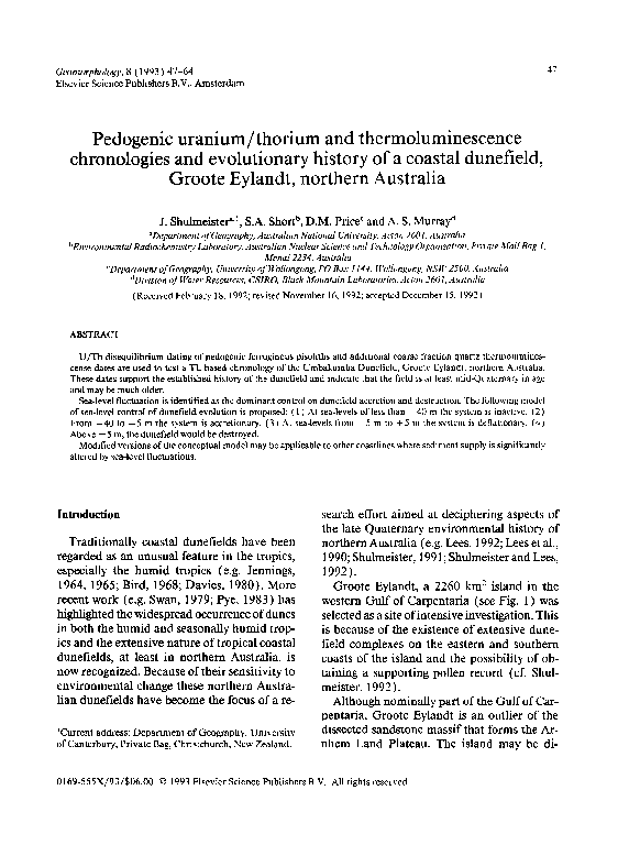 (PDF) Pedogenic uranium/thorium and thermoluminescence chronologies and ...