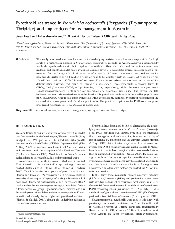 (PDF) Pyrethroid resistance in Frankliniella occidentalis (Pergande ...