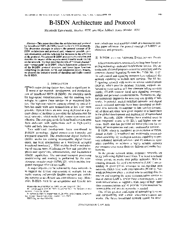 (PDF) B-ISDN architecture and protocol