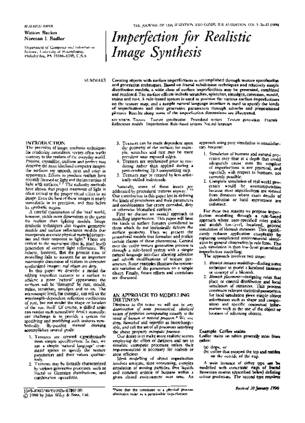 (PDF) Imperfection for realistic image synthesis