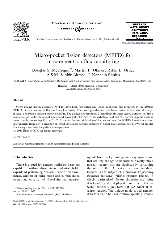 (PDF) Micro-pocket fission detectors (MPFD) for in-core neutron flux ...