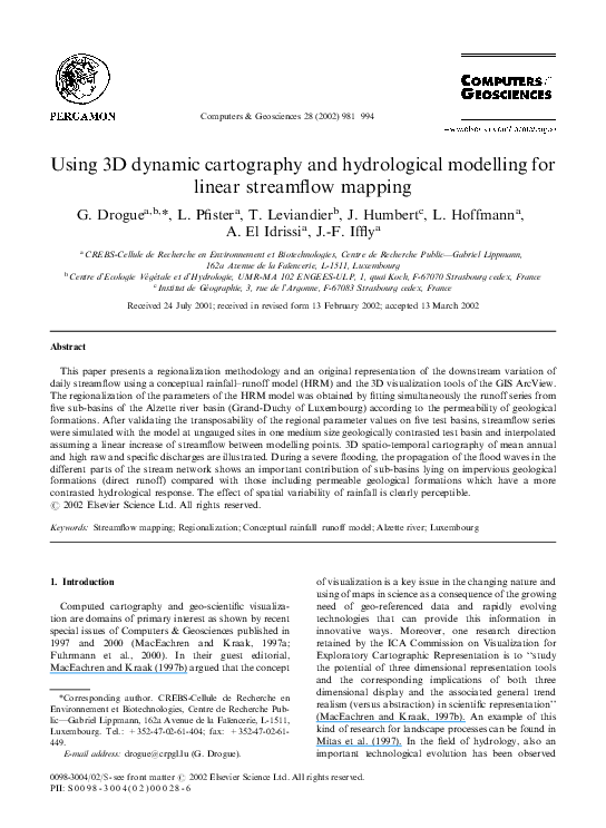 (PDF) Using 3D dynamic cartography and hydrological modelling for linear streamflow mapping