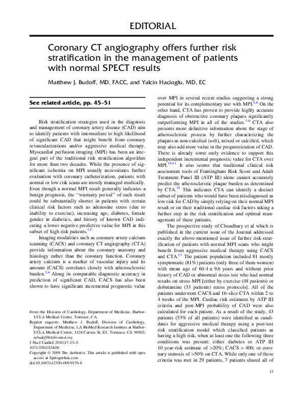 (PDF) Coronary CT angiography offers further risk stratification in the ...