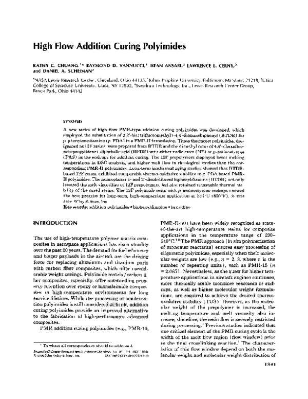 (PDF) High flow addition curing polyimides