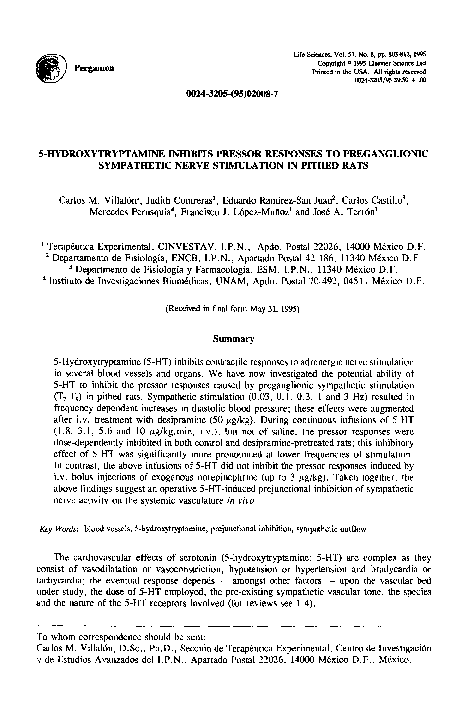 (PDF) 5-Hydroxytryptamine inhibits pressor responses to preganglionic ...