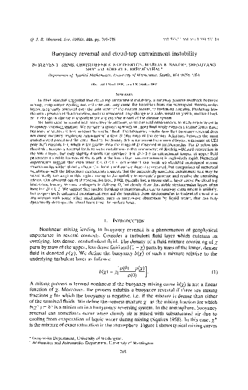 (PDF) Buoyancy reversal and cloud-top entrainment instability