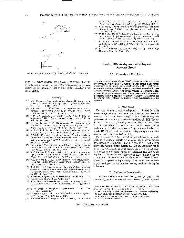 Pdf Simple Cmos Analog Square Rooting And Squaring Circuits