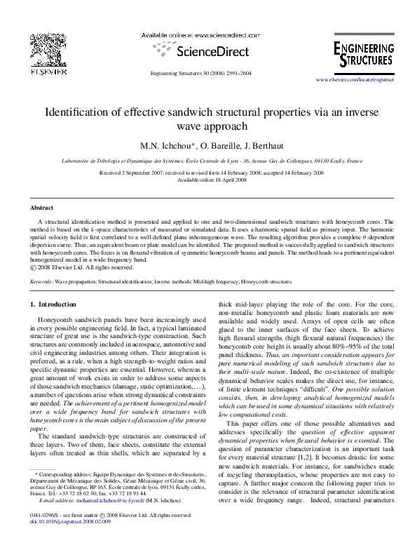 (PDF) Identification of effective sandwich structural properties via an ...