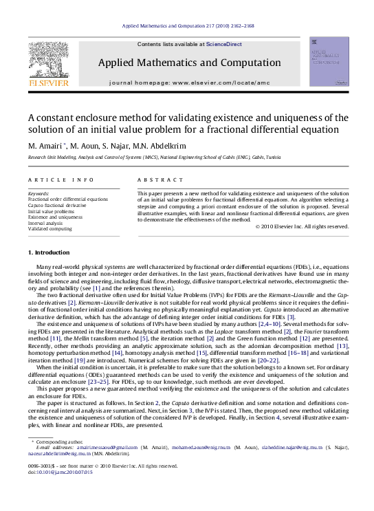 (PDF) A constant enclosure method for validating existence and uniqueness of the solution of an ...
