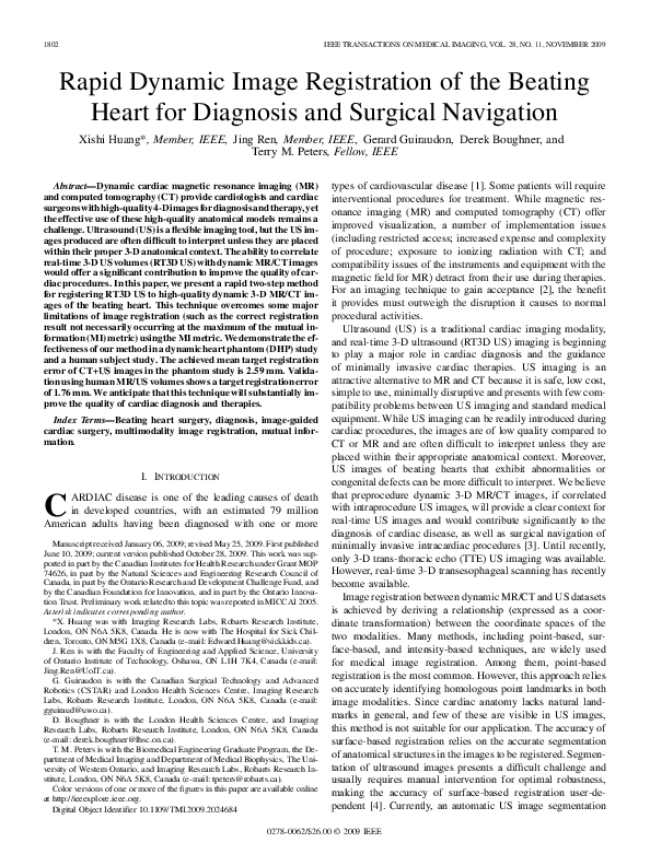 (PDF) Rapid Dynamic Image Registration of the Beating Heart for ...