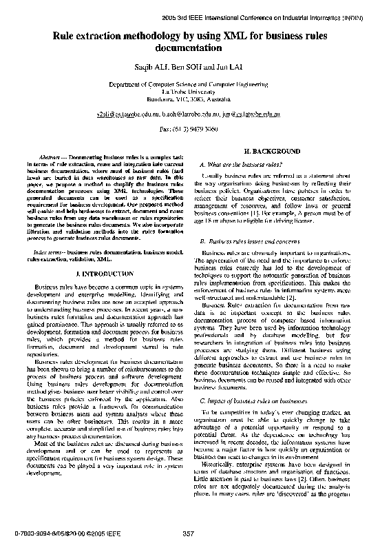 Pdf Rule Extraction Methodology By Using Xml For Business Rules