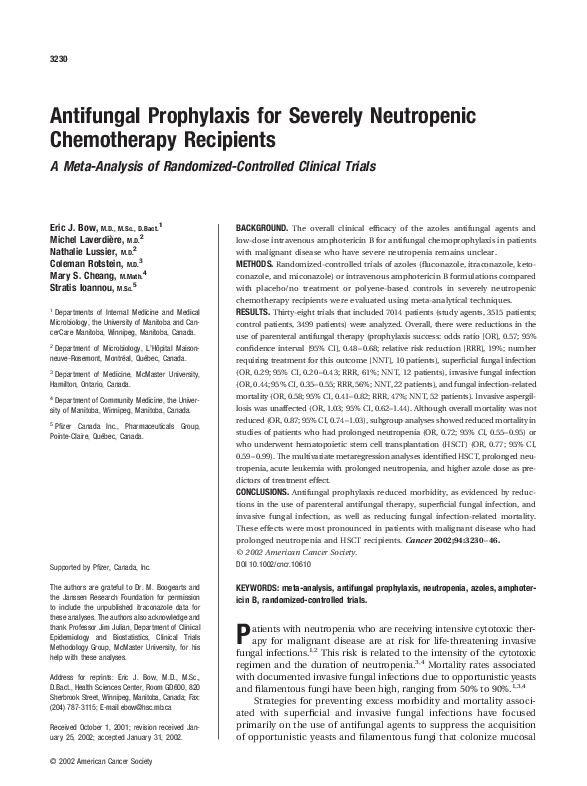 (PDF) Antifungal prophylaxis for severely neutropenic chemotherapy ...