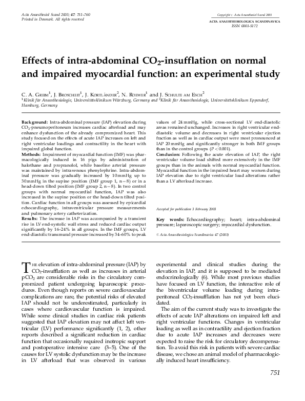 (PDF) Effects of intra-abdominal CO2-insufflation on normal and ...