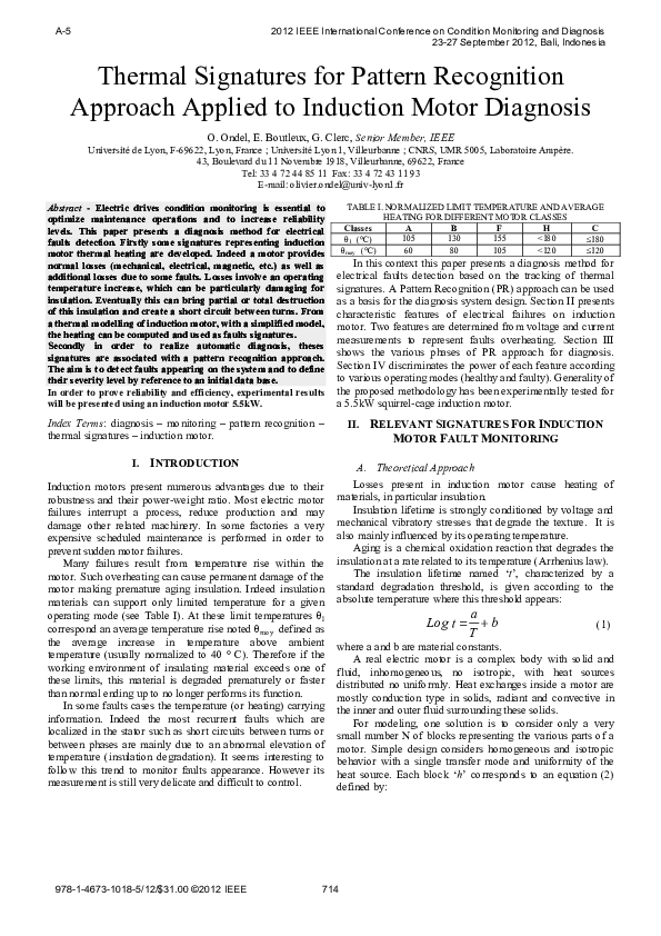 (PDF) Thermal signatures for pattern recognition approach applied to ...