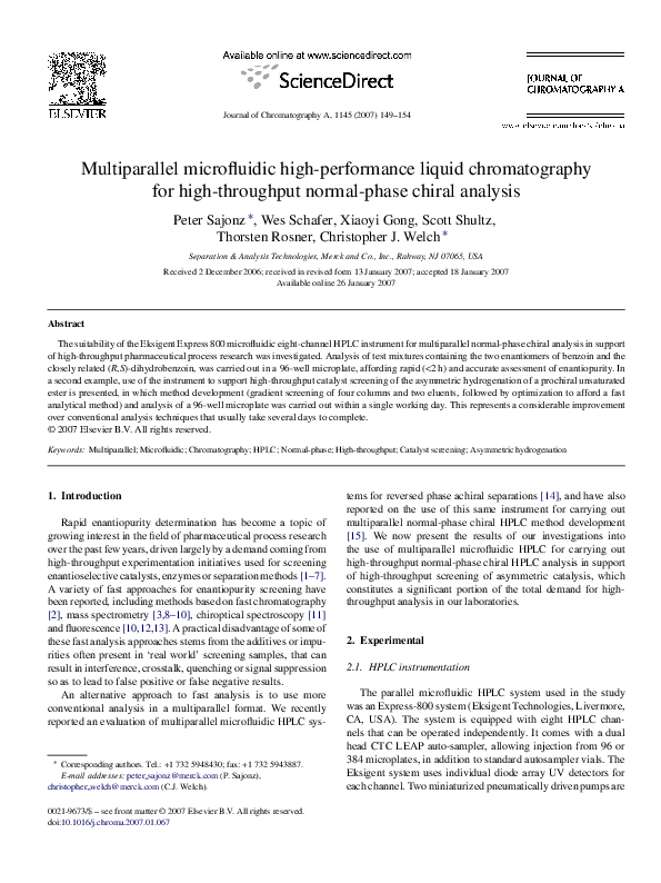 (PDF) Multiparallel microfluidic high-performance liquid chromatography ...