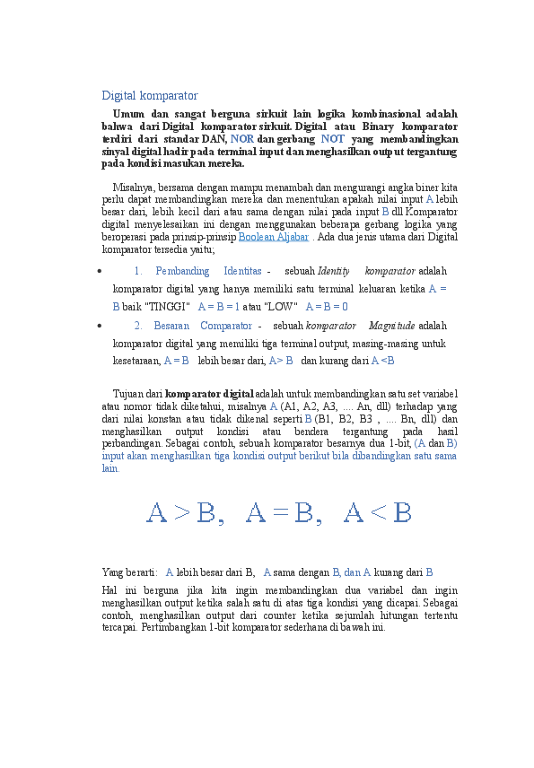 (DOC) Digital komparator