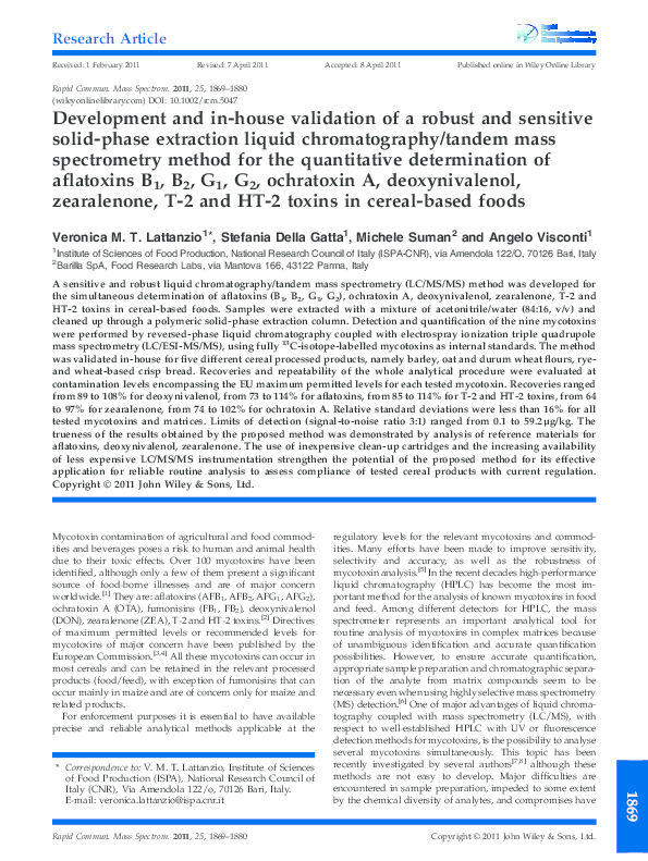 (PDF) Development and in-house validation of a robust and sensitive solid-phase extraction ...