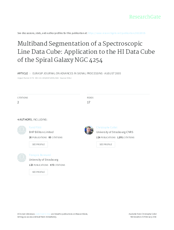 (PDF) Multiband Segmentation of a Spectroscopic Line Data Cube ...