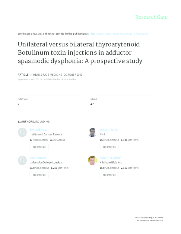 (PDF) Management of Supraglottic Squeeze in Adductor Spasmodic ...