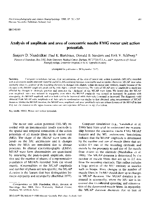 (PDF) Analysis of amplitude and area of concentric needle EMG motor ...
