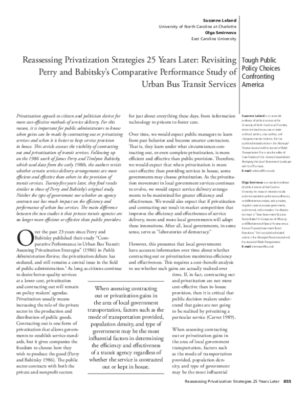 (PDF) Reassessing Privatization Strategies 25 Years Later: Revisiting ...