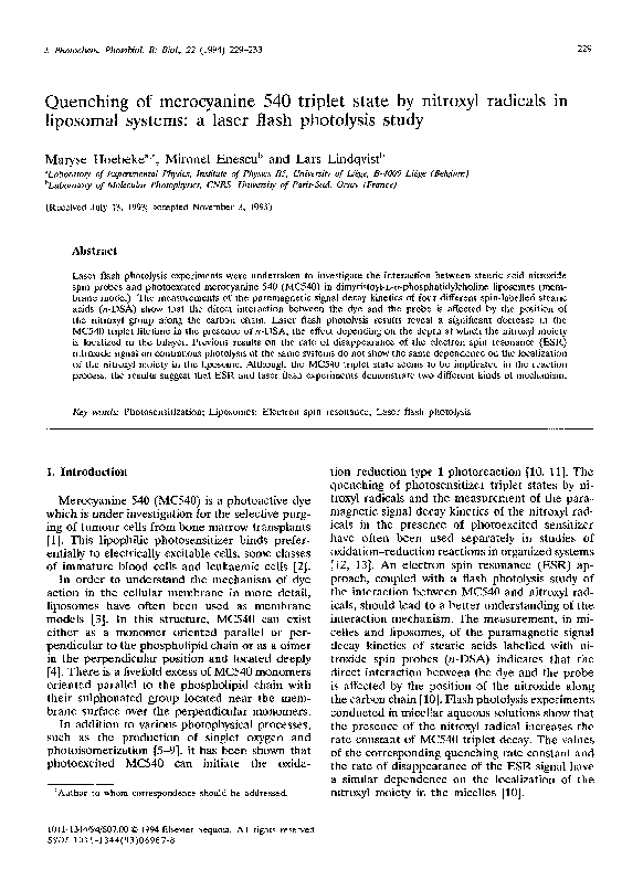 (PDF) Quenching of merocyanine 540 triplet state by nitroxyl radicals ...