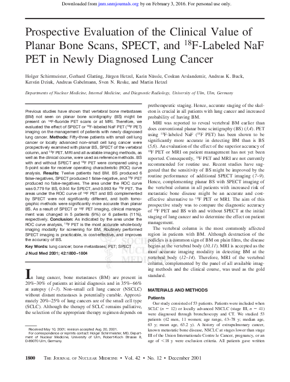 (PDF) Prospective evaluation of the clinical value of planar bone scans ...