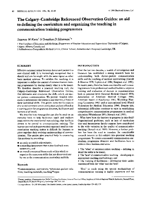 (PDF) The Calgary-Cambridge Referenced Observation Guides: an aid to ...