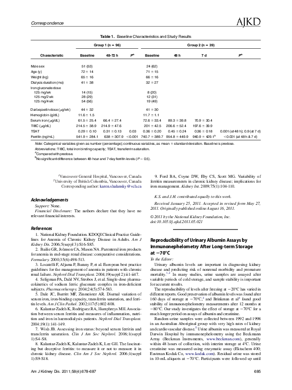 (PDF) Reproducibility of Urinary Albumin Assays by Immunonephelometry ...