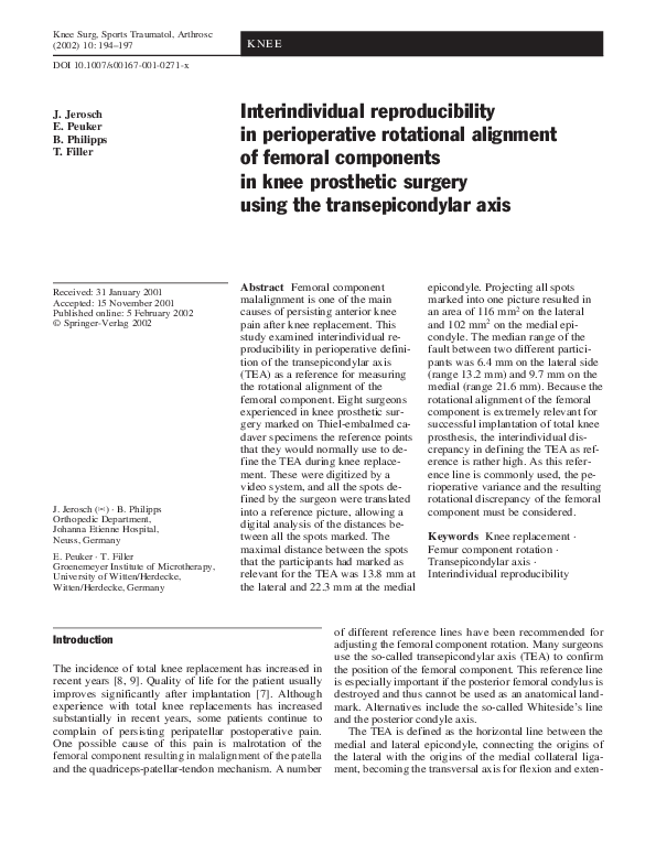 (PDF) Can the epicondylar axis be defined accurately in total knee ...