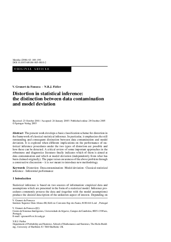 (PDF) Distortion in statistical inference: the distinction between data ...