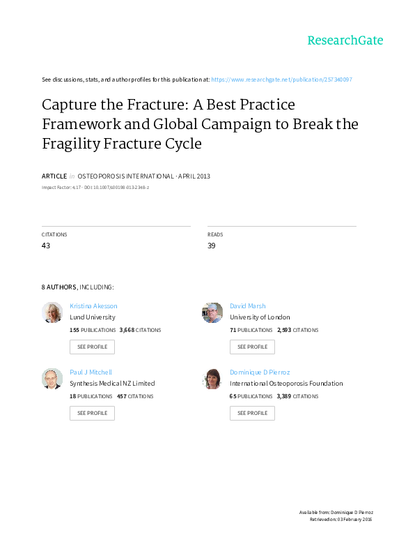 (PDF) Capture the Fracture: a Best Practice Framework and global ...