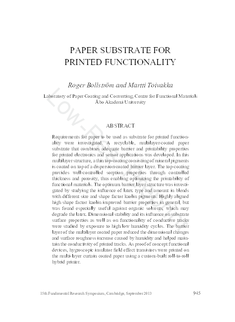 (PDF) Paper substrate for printed functionality | Martti Toivakka ...