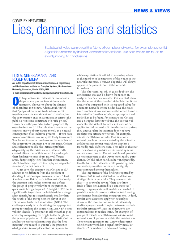(PDF) Lies, damned lies, and statistics