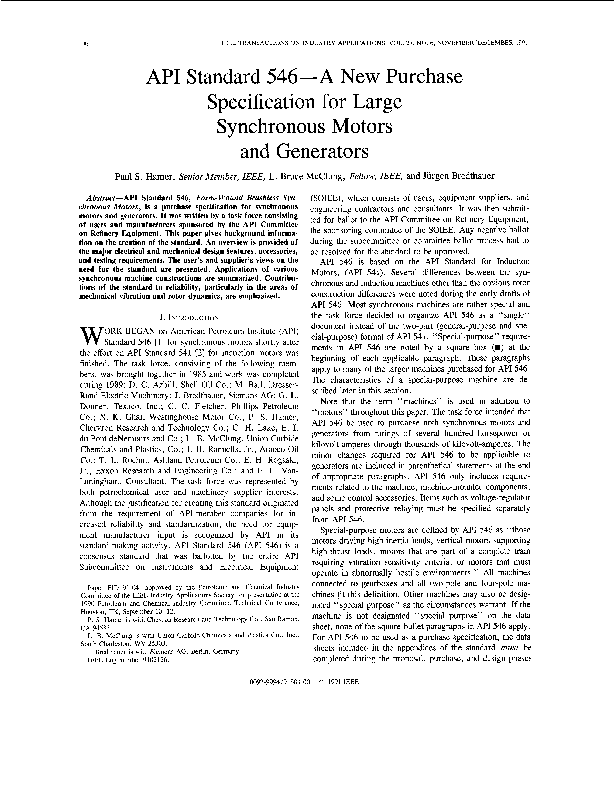 (PDF) API Standard 546-a new purchase specification for large ...