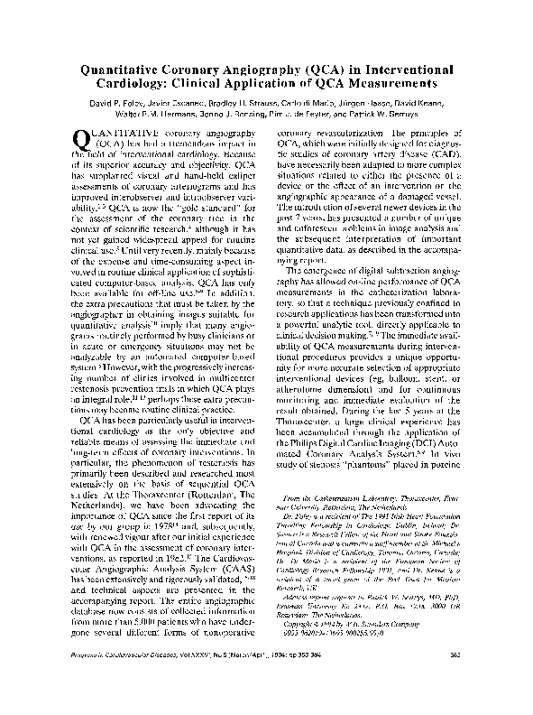 (PDF) Quantitative coronary angiography (QCA) in interventional ...