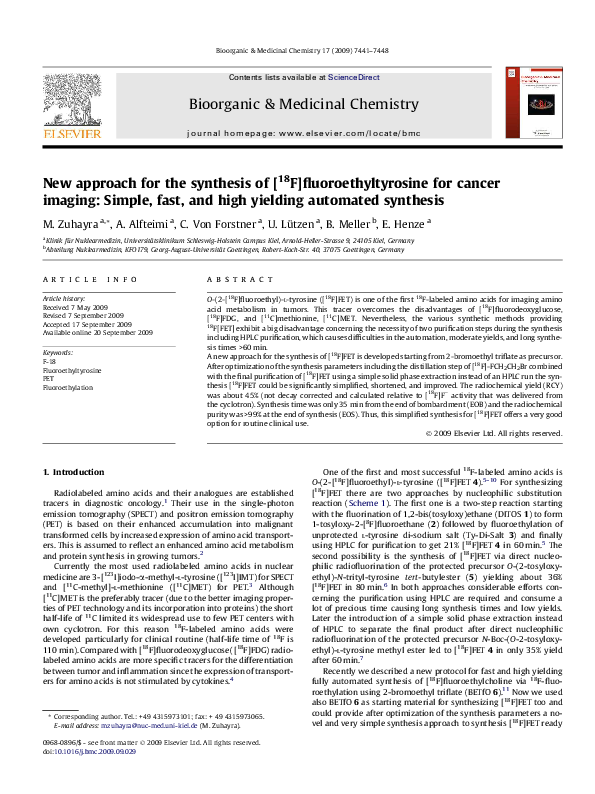 (PDF) New approach for the synthesis of [18F]fluoroethyltyrosine for ...