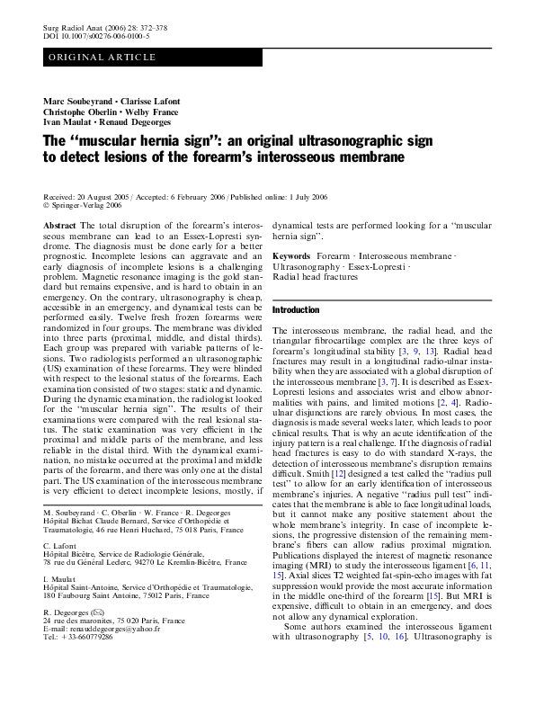 (PDF) The “muscular hernia sign”: an original ultrasonographic sign to ...