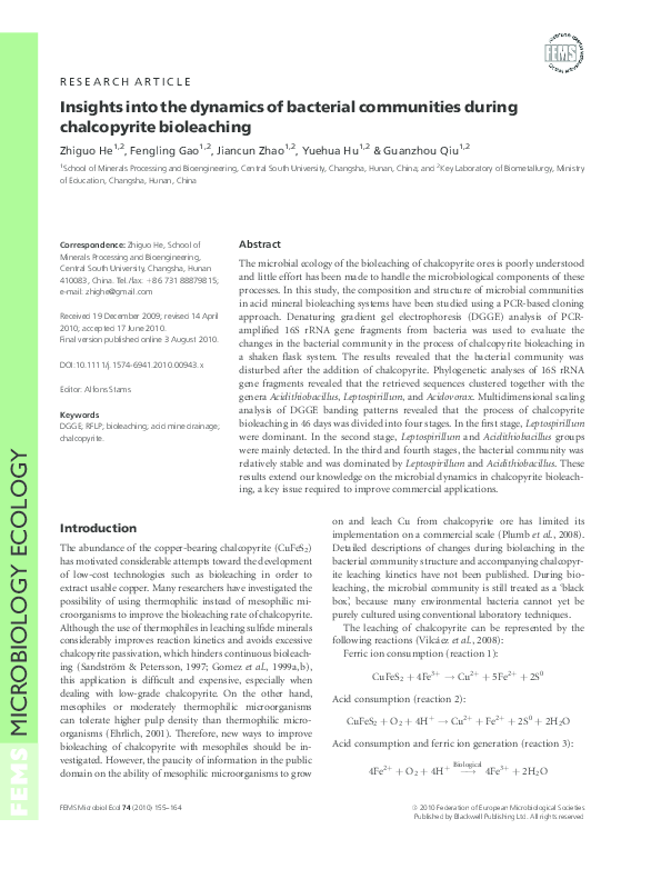 (PDF) Insights into the dynamics of bacterial communities during ...