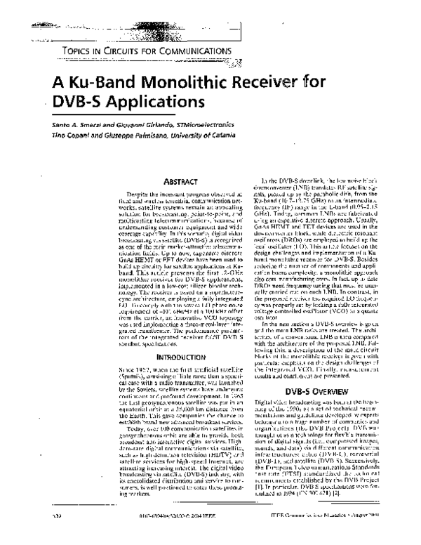 (PDF) A Ku-band monolithic receiver for DVB-S applications