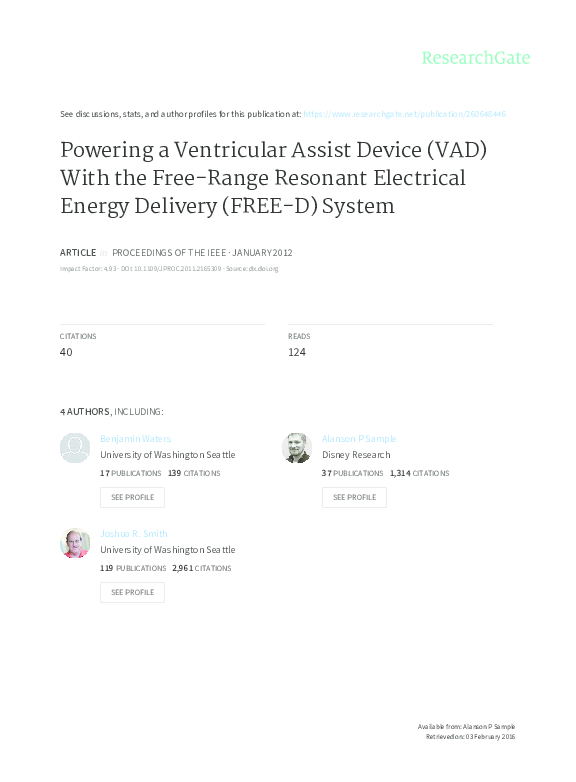 (PDF) Powering a Ventricular Assist Device (VAD) With the Free-Range ...