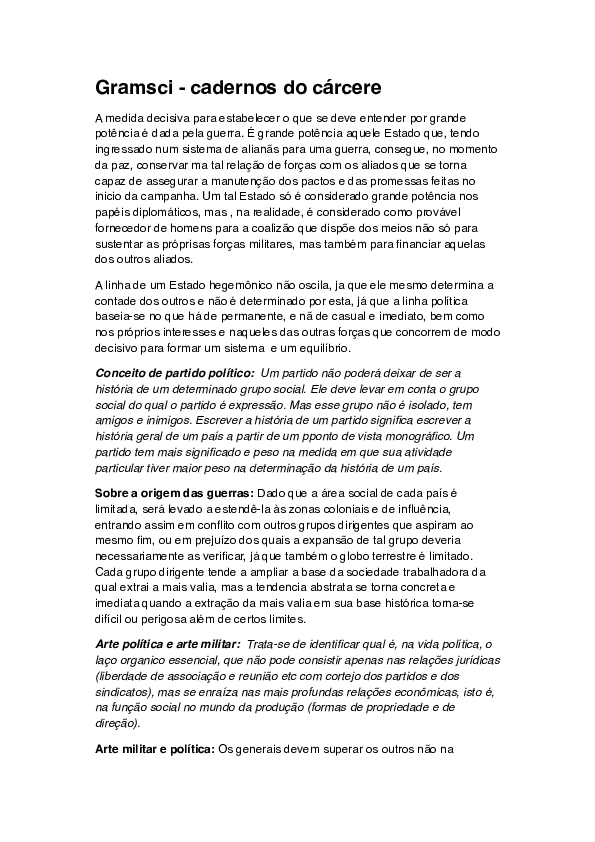 Pdf Gramsci Cadernos Do Cárcere
