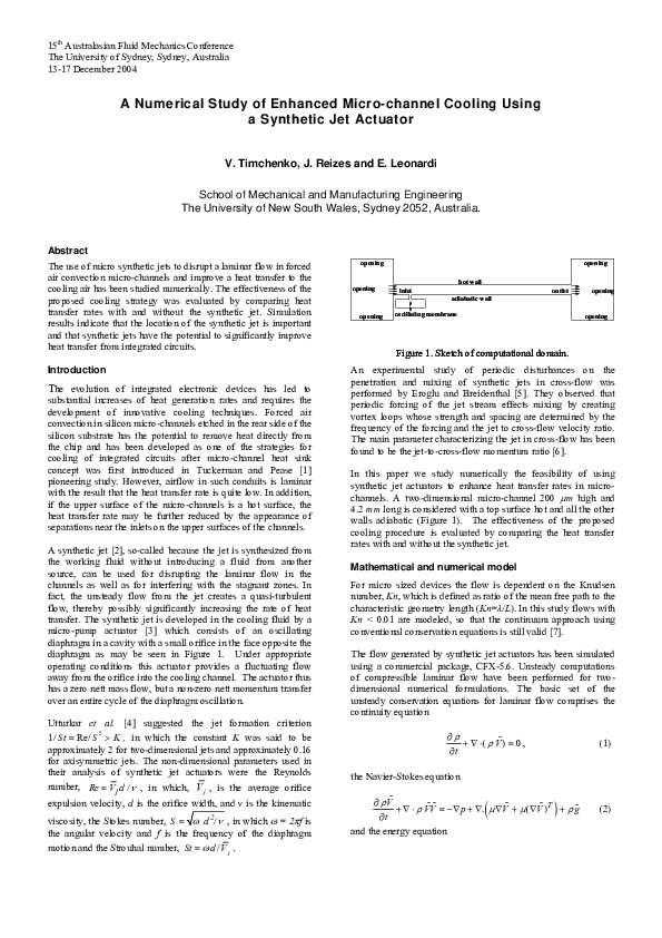 (PDF) A Numerical Study of Enhanced Microchannel Cooling Using a ...
