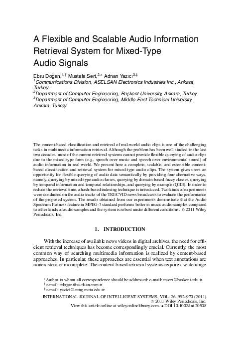 (PDF) A flexible and scalable audio information retrieval system for ...