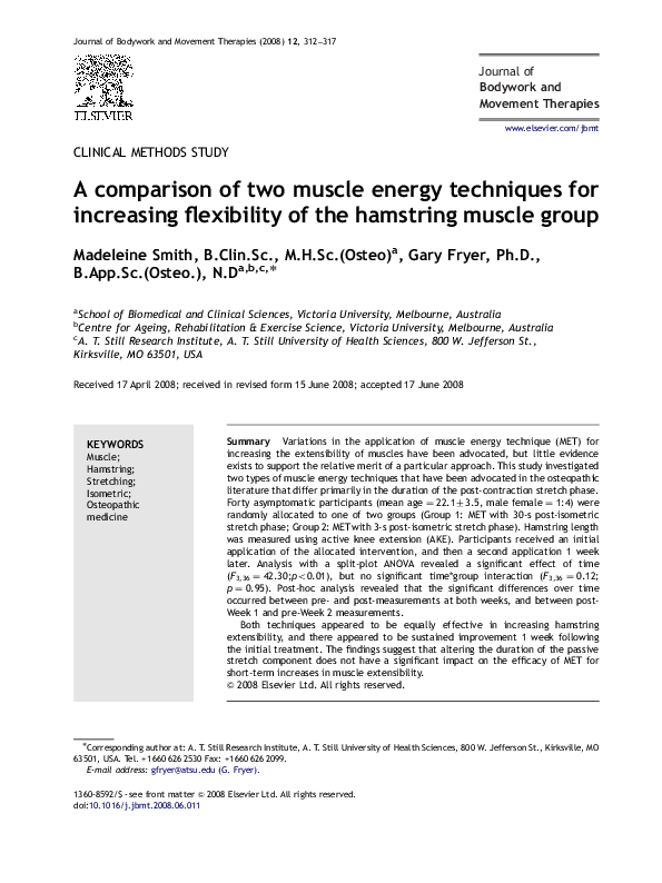 (PDF) A comparison of two muscle energy techniques for increasing ...