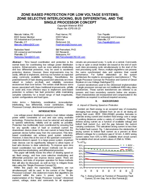 (PDF) Zone Based Protection for Low Voltage Systems; Zone Selective ...