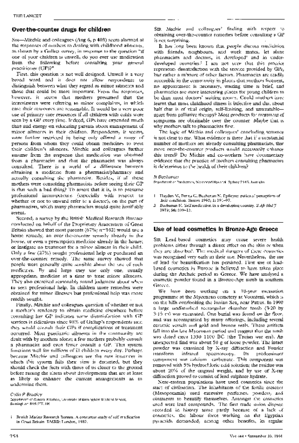 (PDF) Use of lead cosmetics in Bronze-Age Greece