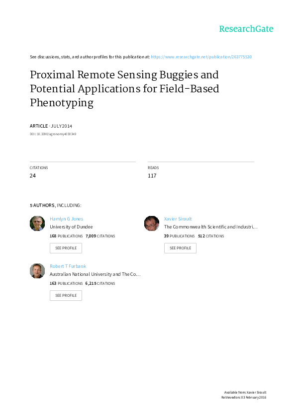(PDF) Proximal Remote Sensing Buggies and Potential Applications for Field-Based Phenotyping