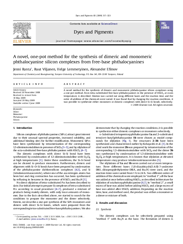 (PDF) A novel, one-pot method for the synthesis of dimeric and ...